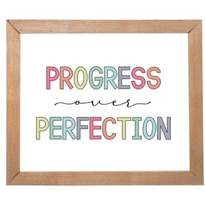 Progress Over Perfection | Classroom Decor, Motivational Wall Art ...