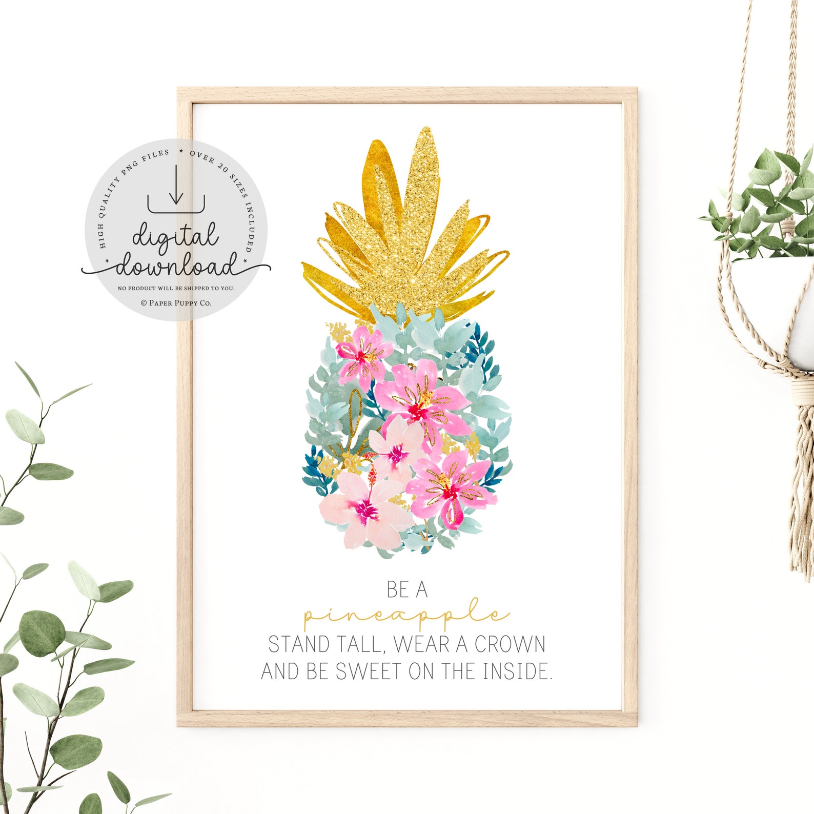 Be a Pineapple Print Pineapple Quote Be a Pineapple Art - Etsy