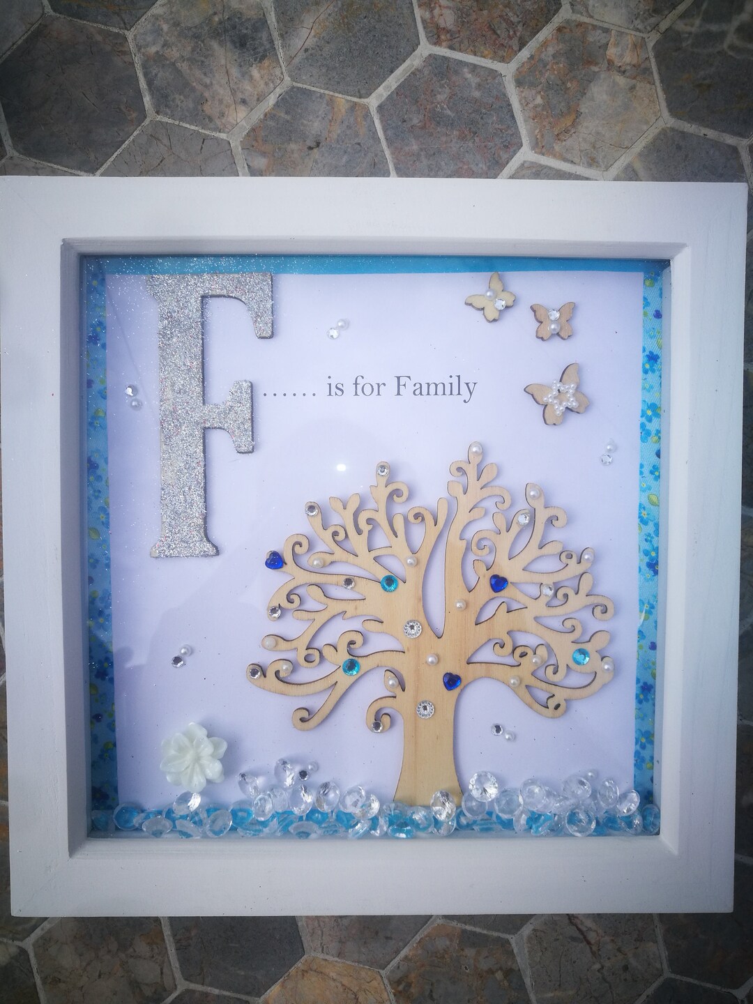 Shadow Box Family Frame Gems Made to Order Your Choice of Colours - Etsy