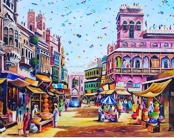 Basant Handmade Oil Paintings pakistani/indian Art | Etsy