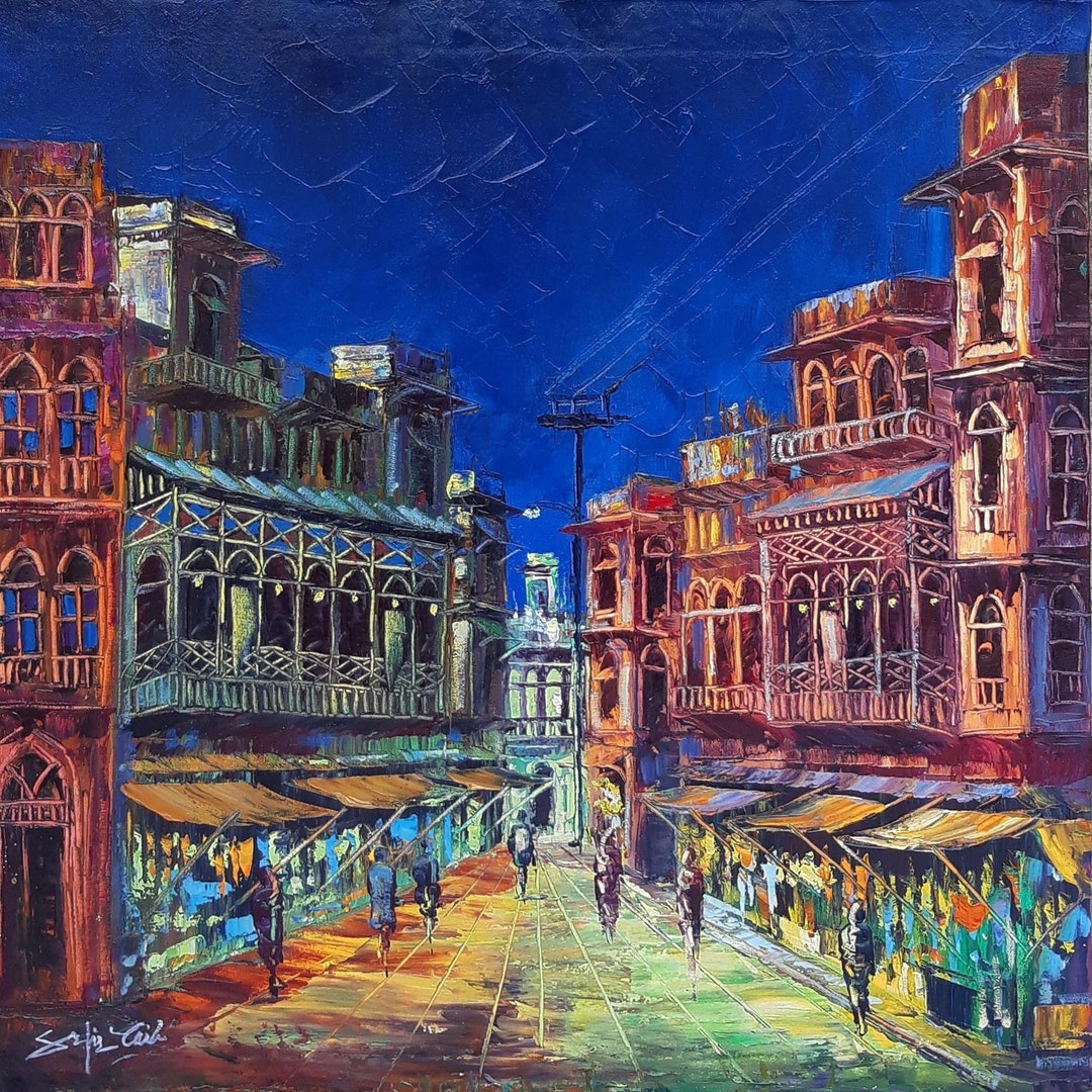 South Asian Night Painting - Etsy
