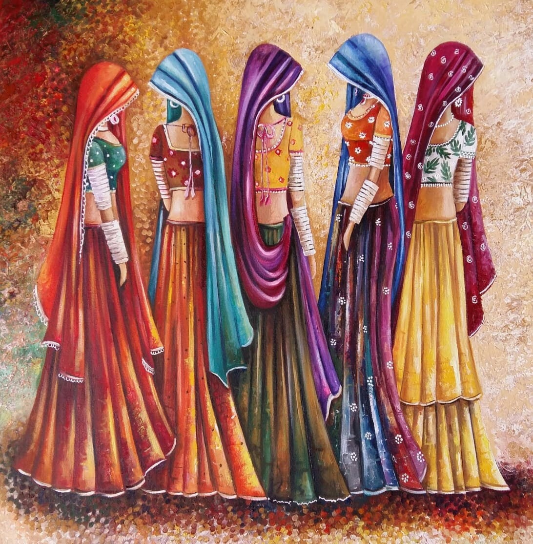 Colors of South Asia --- Oil Painting - Etsy