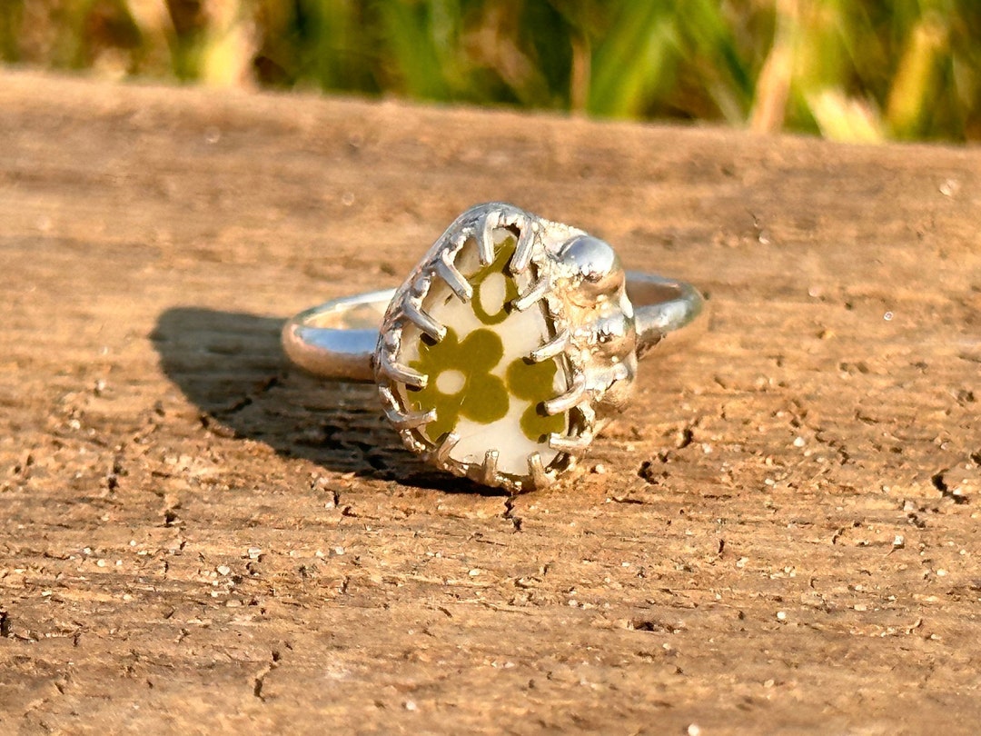 Handmade Sterling Silver Pyrex Ring Size 7 - Etsy