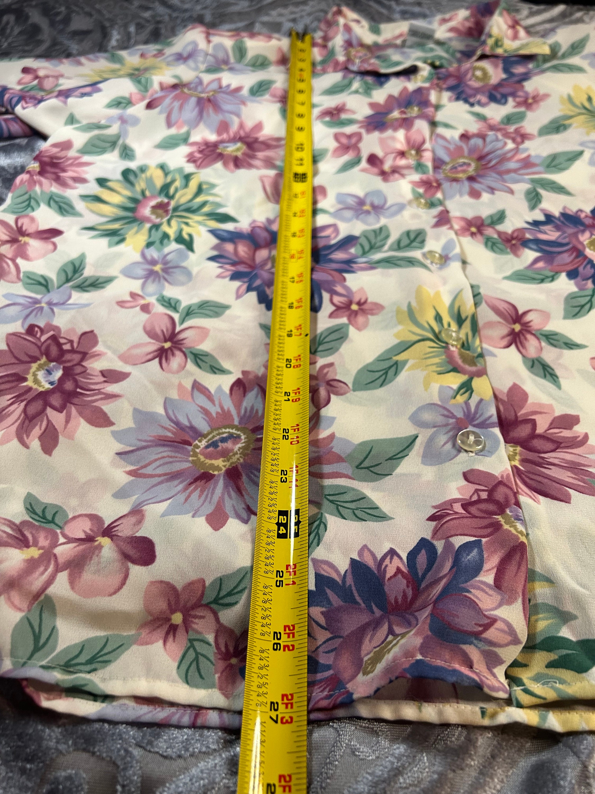 Vintage White Bonworth Buttonup Pastel Floral Flowers XXL - Etsy