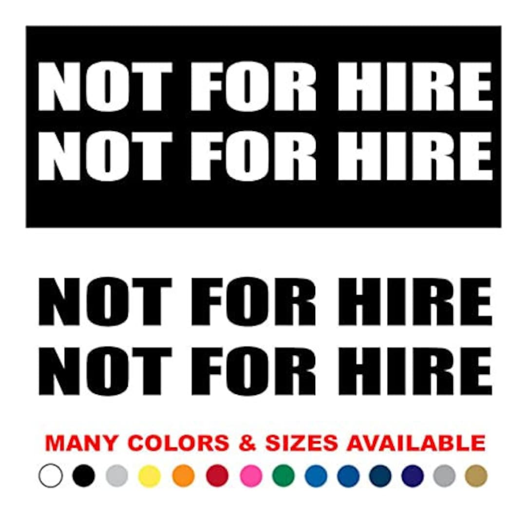 2 Pack 2x11 not FOR Hire Decals for - Etsy