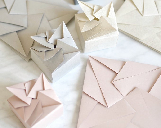 Pack of 3 Origami Wedding Favor Boxes - Luxury Unique Custom Handmade ...