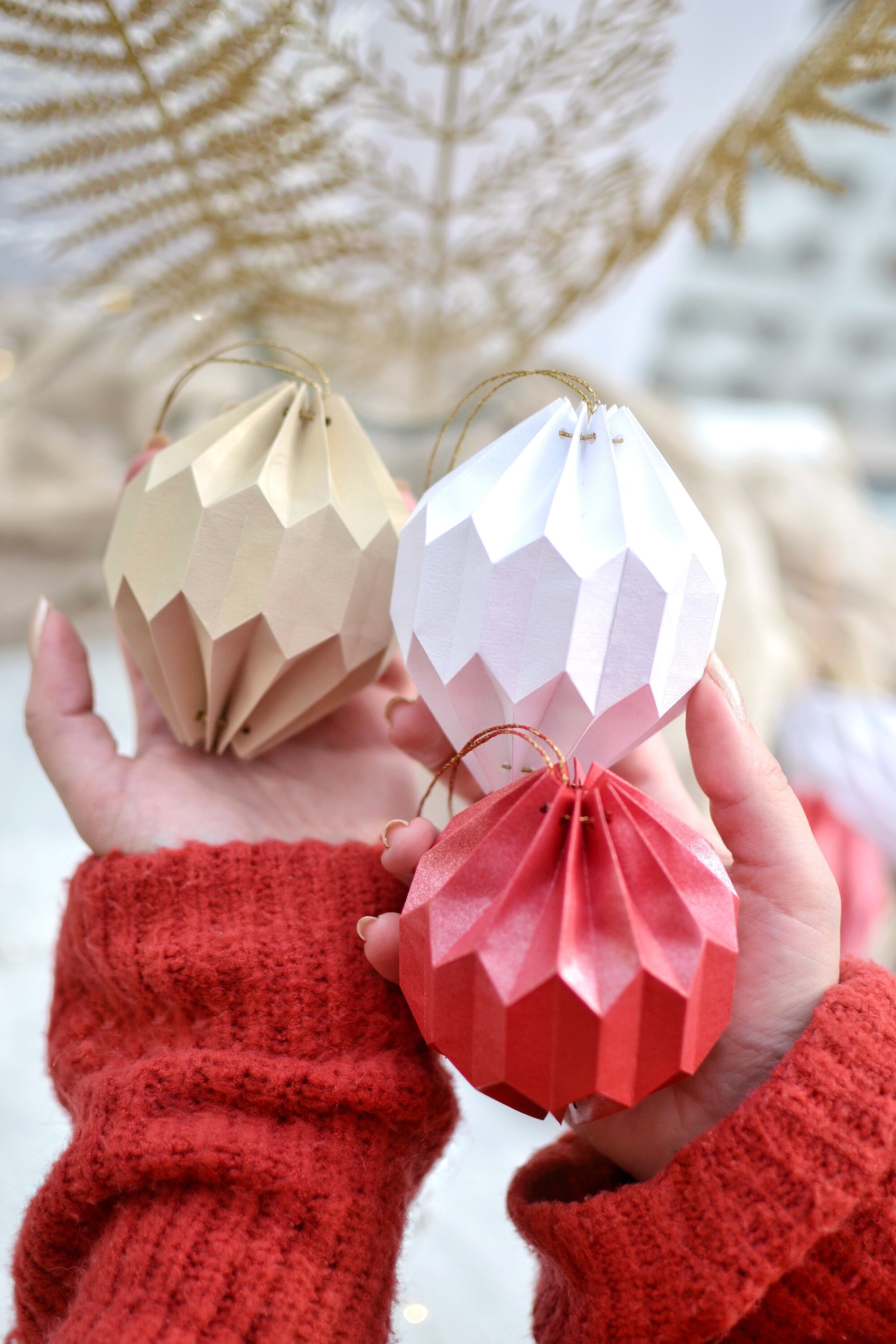 Origami Christmas Ornament Luxury Unique Geometric Origami Christmas ...