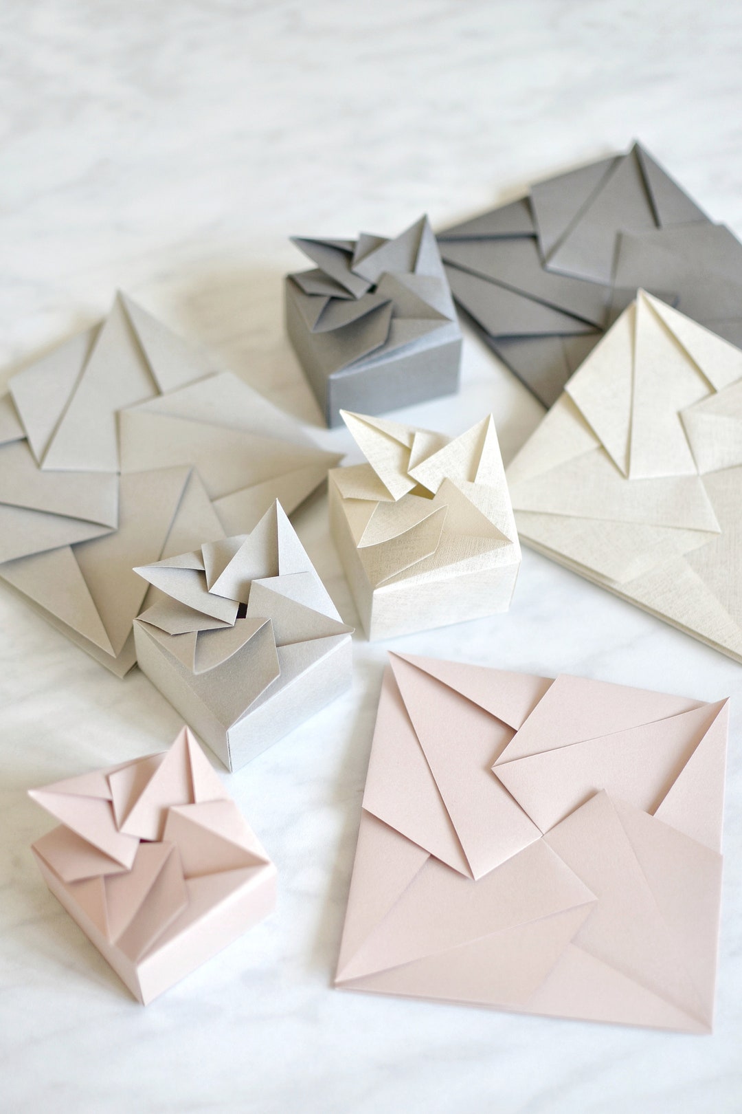 Pack of 3 Origami Wedding Favor Boxes - Luxury Unique Custom Handmade ...