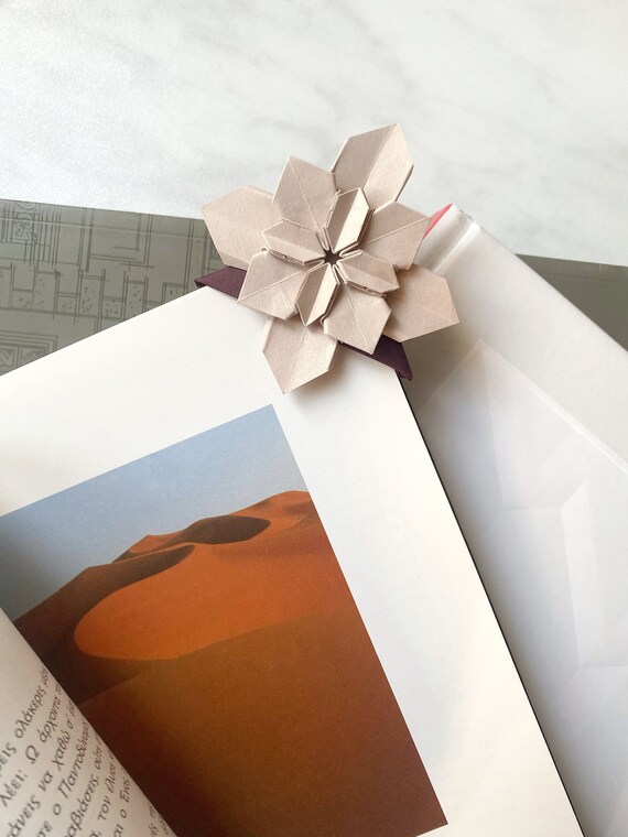 Origami Hydrangea Corner Bookmark Unique Handmade Reader | Etsy