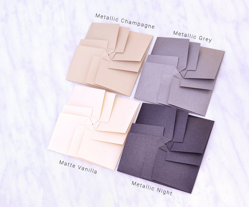 Origami Wedding Invitation Sleeve and Square Envelope Luxury - Etsy