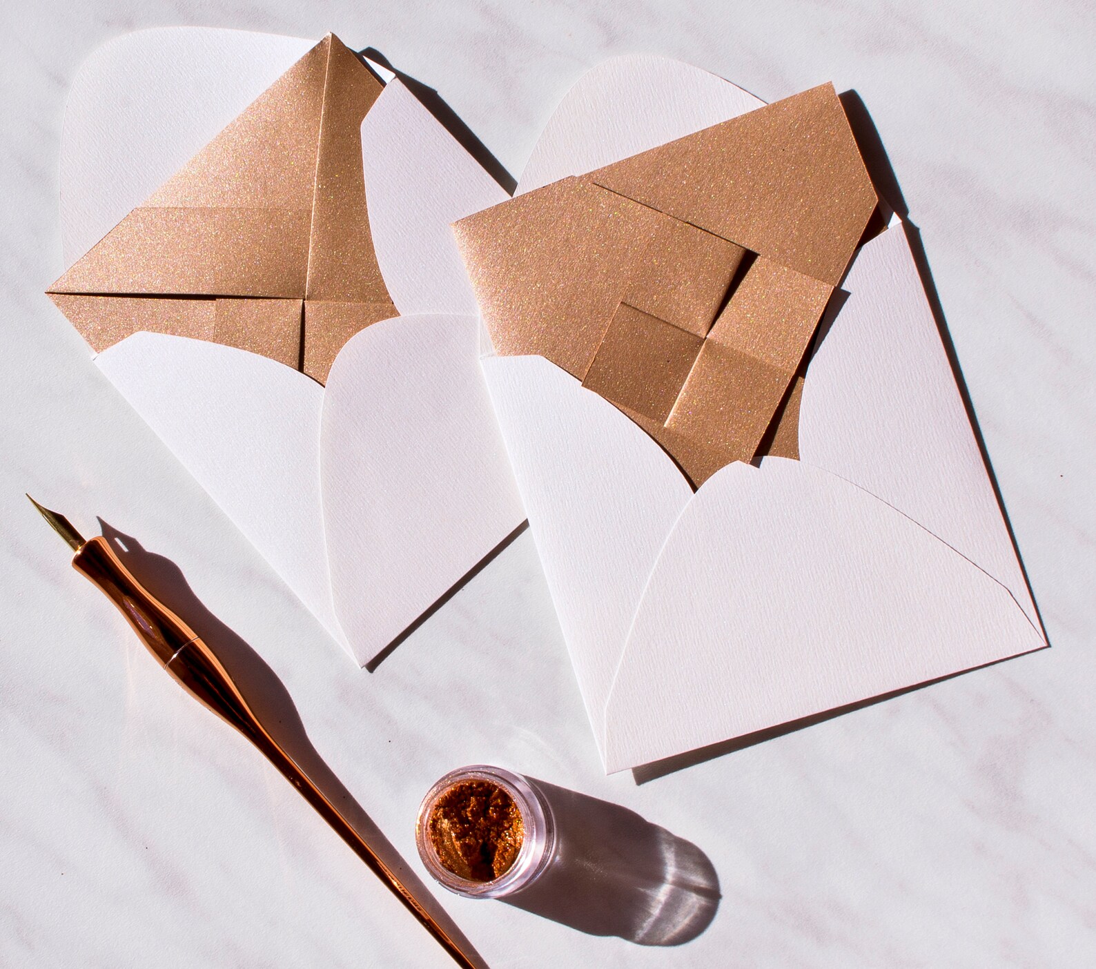 Cappuccino Metallic Origami Card With Insert and Envelope Handmade ...