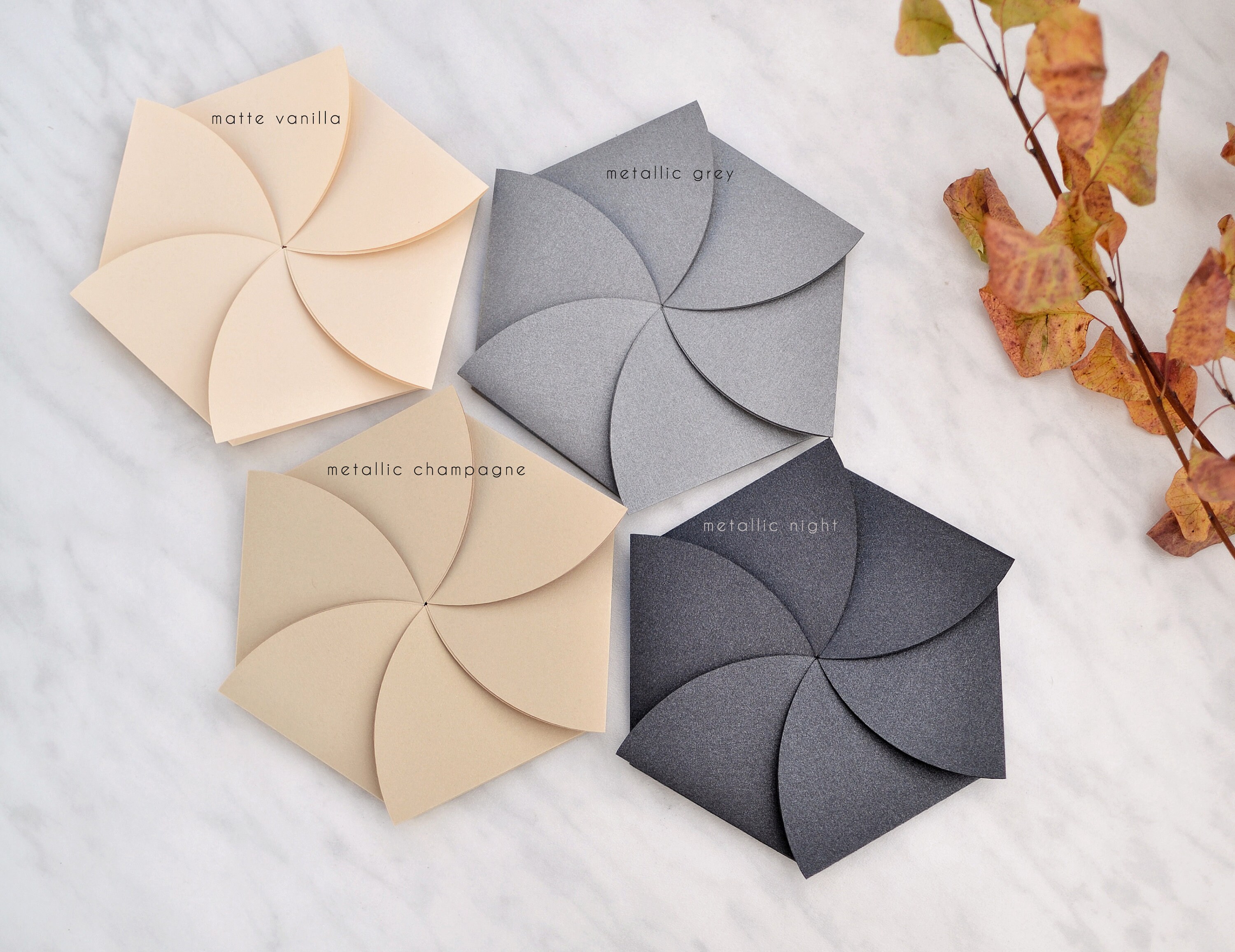 Origami Wedding Invitation Sleeve and Square Envelope Luxury Unique ...