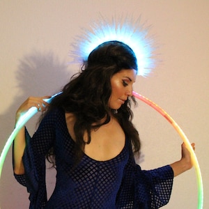 RECHARGEABLE LED MOHAWK Led Headpiece Rave Accesories Festival Fashion ...