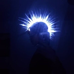 Andromeda LED Ice Light up Mohawk Festival Headpiece Accesories Rave ...