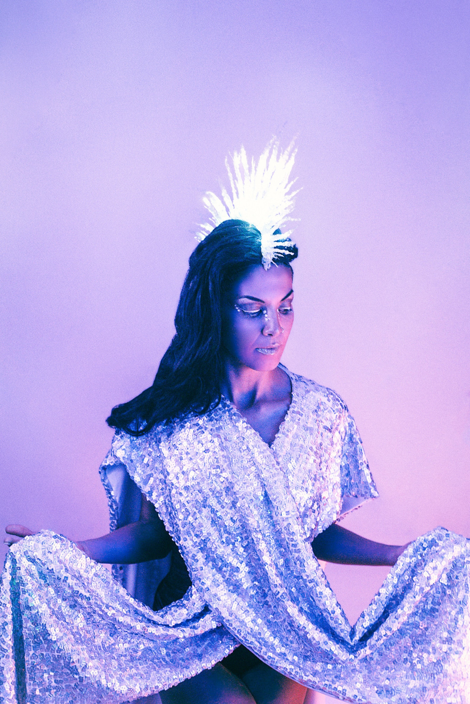 Andromeda LED Ice Light up Mohawk Festival Headpiece Accesories Rave ...