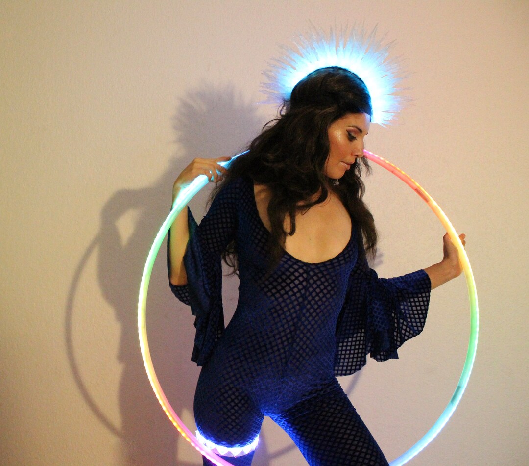 RECHARGEABLE LED MOHAWK Led Headpiece Rave Accesories Festival Fashion ...