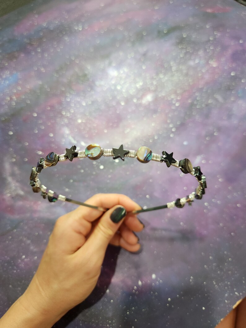 Stars and Planets Headpiece Galactic Hair Accesories Shells Handmade ...
