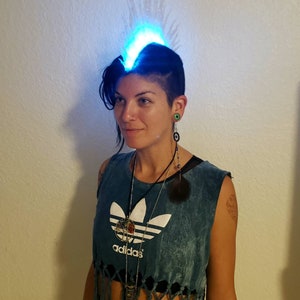 Andromeda LED Ice Light up Mohawk Festival Headpiece Accesories Rave ...