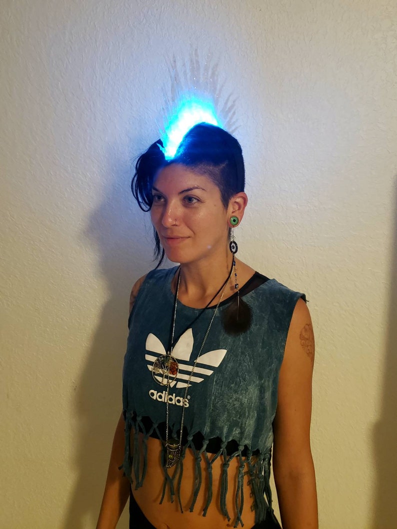 Andromeda LED Ice Light up Mohawk Festival Headpiece | Etsy