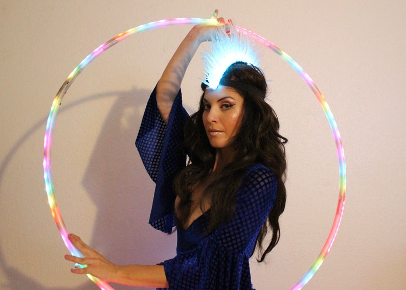 RECHARGEABLE LED MOHAWK Led Headpiece Rave Accesories Festival Fashion ...