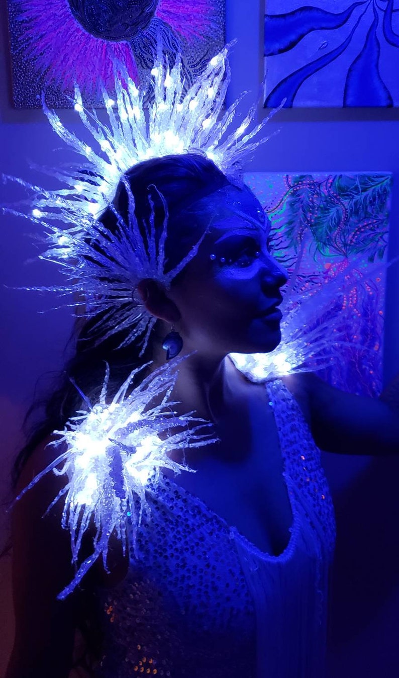 Andromeda LED Ice Light up Mohawk Festival Headpiece | Etsy