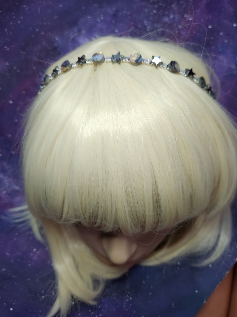 Stars and Planets Headpiece Galactic Hair Accesories Shells Handmade ...