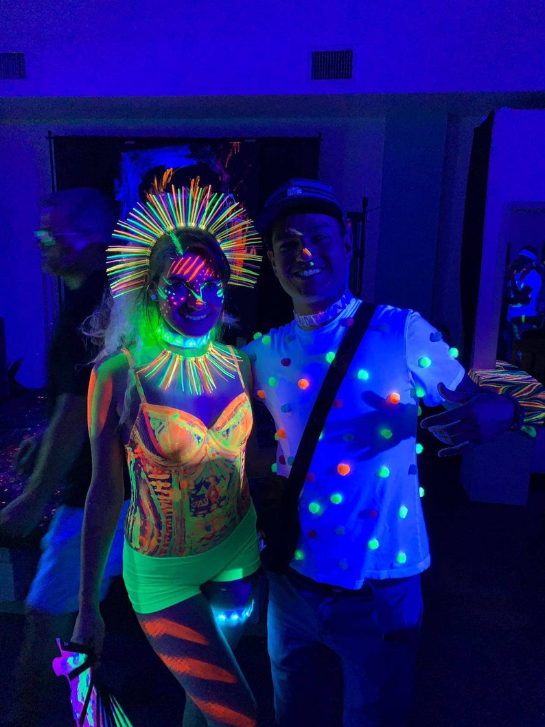 Neon Goddess Glow in the Dark Colorful Neon Crown Performers Rave ...