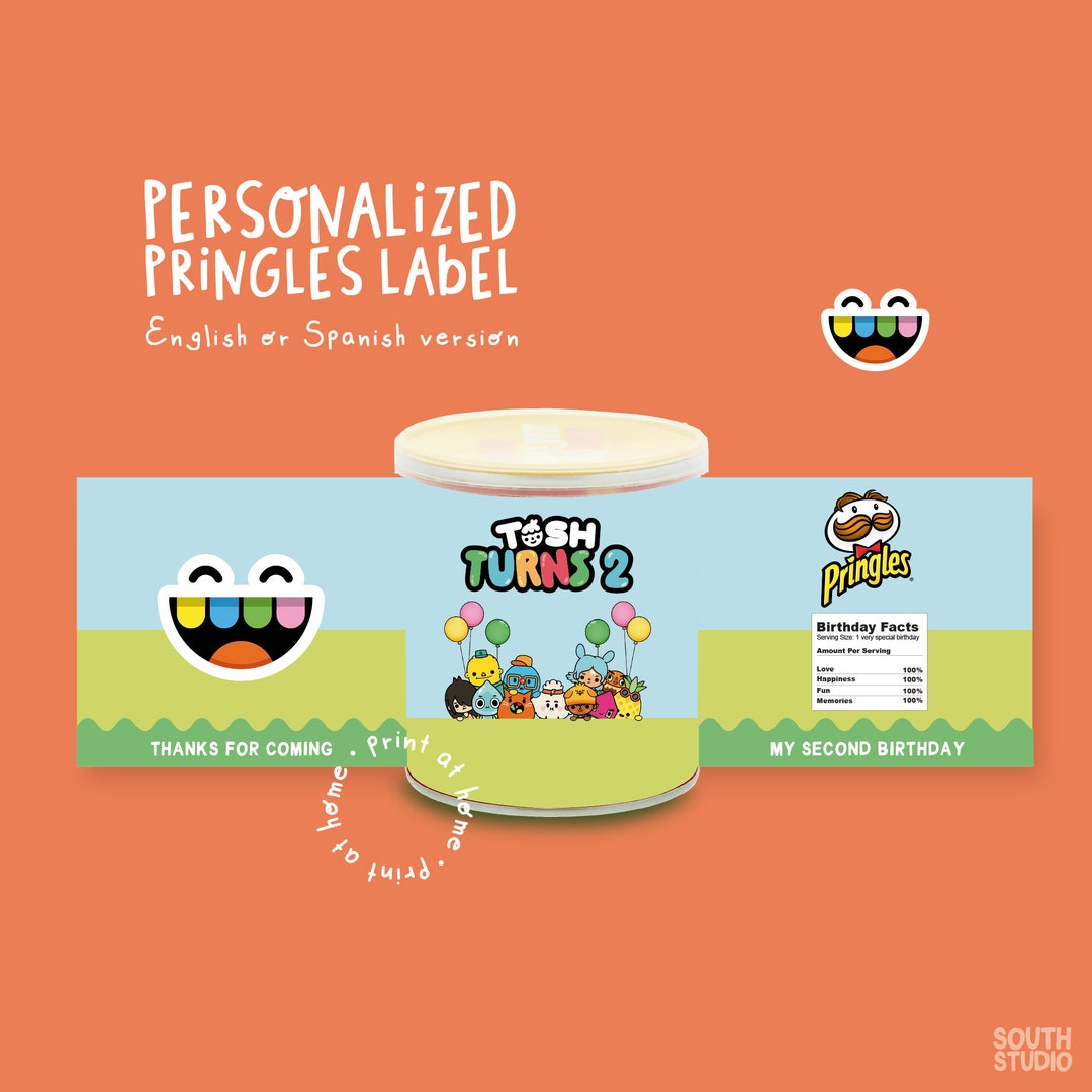 Toca Boca Pringles Label 1.3 Oz. Toca Life Party Treat Label. Toca ...