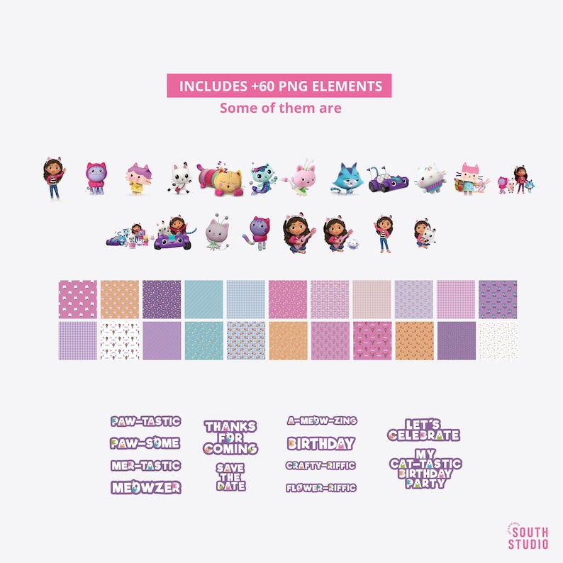 Gabby's Dollhouse Party Favor Labels – Editable Canva Templates ...