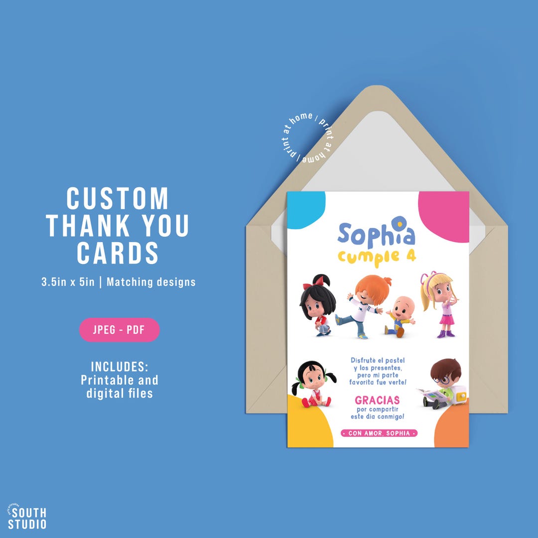 Cleo Y Cuquin Thank You Card. Familia Telerin Thank You Note. CLCUPR - Etsy