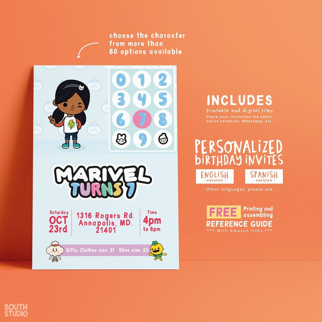 Toca Boca Girly Invitation. Toca Life Pastel Invitation. Toca Boca ...