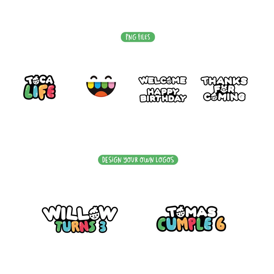 Toca Boca Inspired Alphabet Toca Life Inspired Font TOBOPR - Etsy