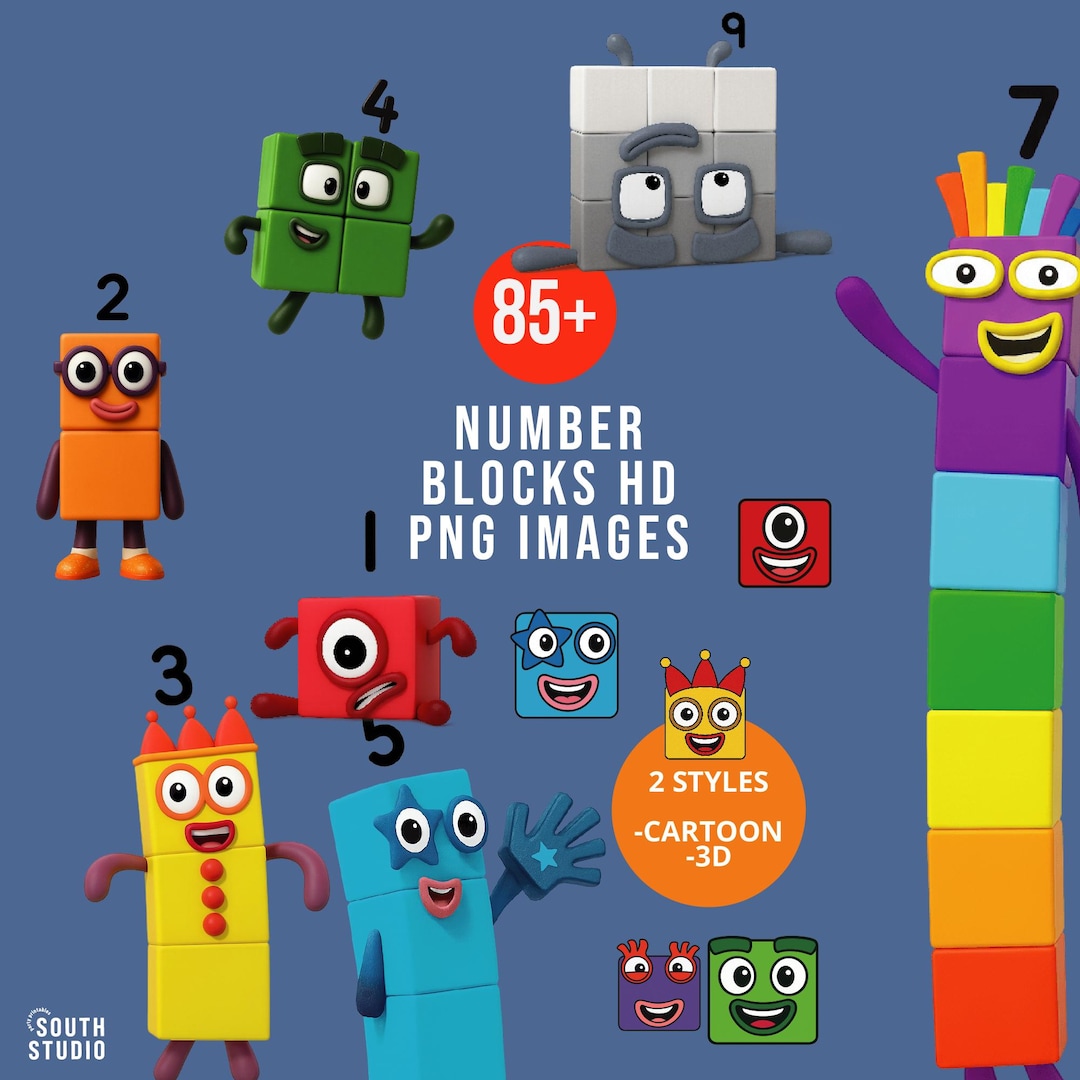 Numberblocks PNG Clipart, Number Blocks Png Images. NUBLPR - Etsy