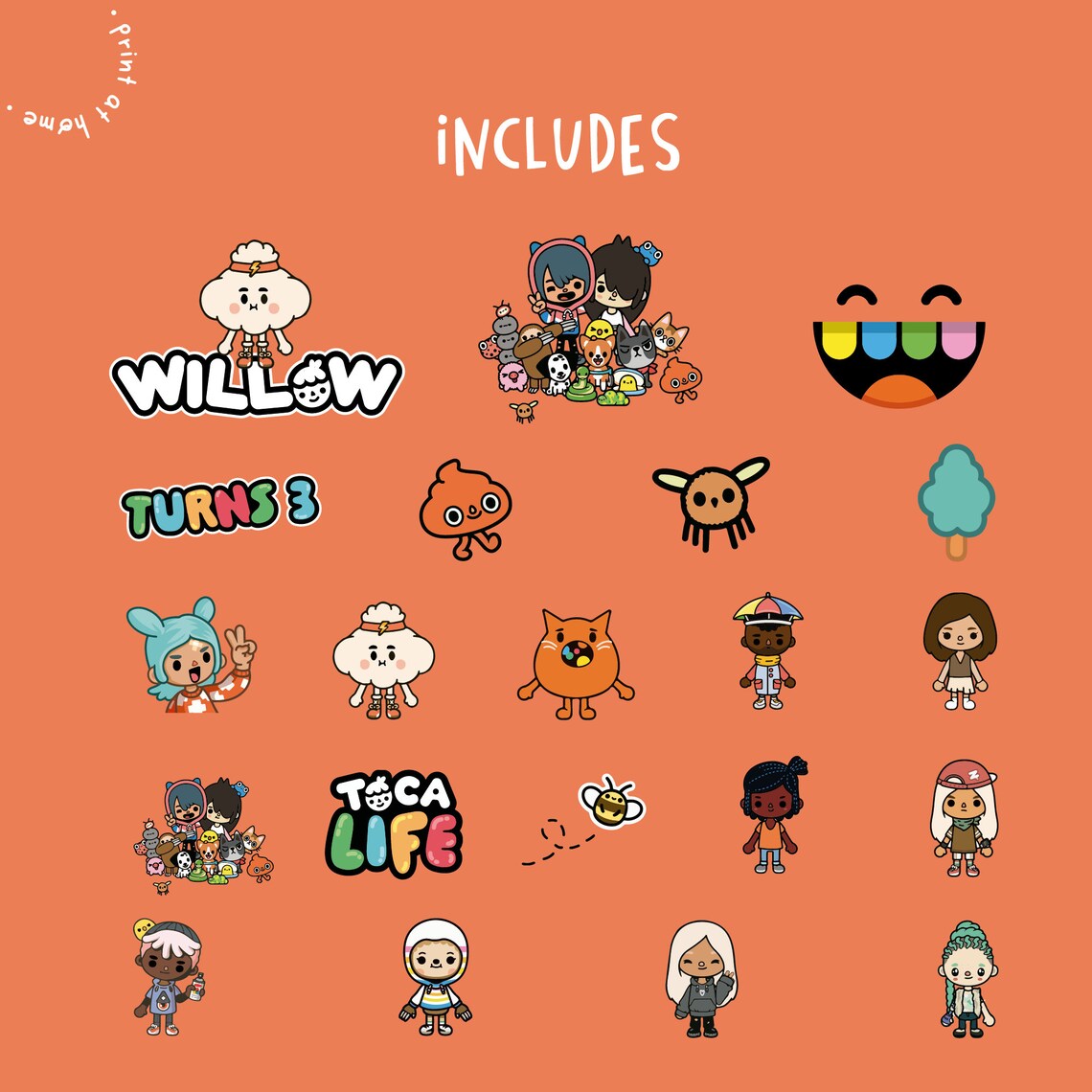 Toca Life Cake Topper. Printable Toca Boca. Toca Life Party - Etsy