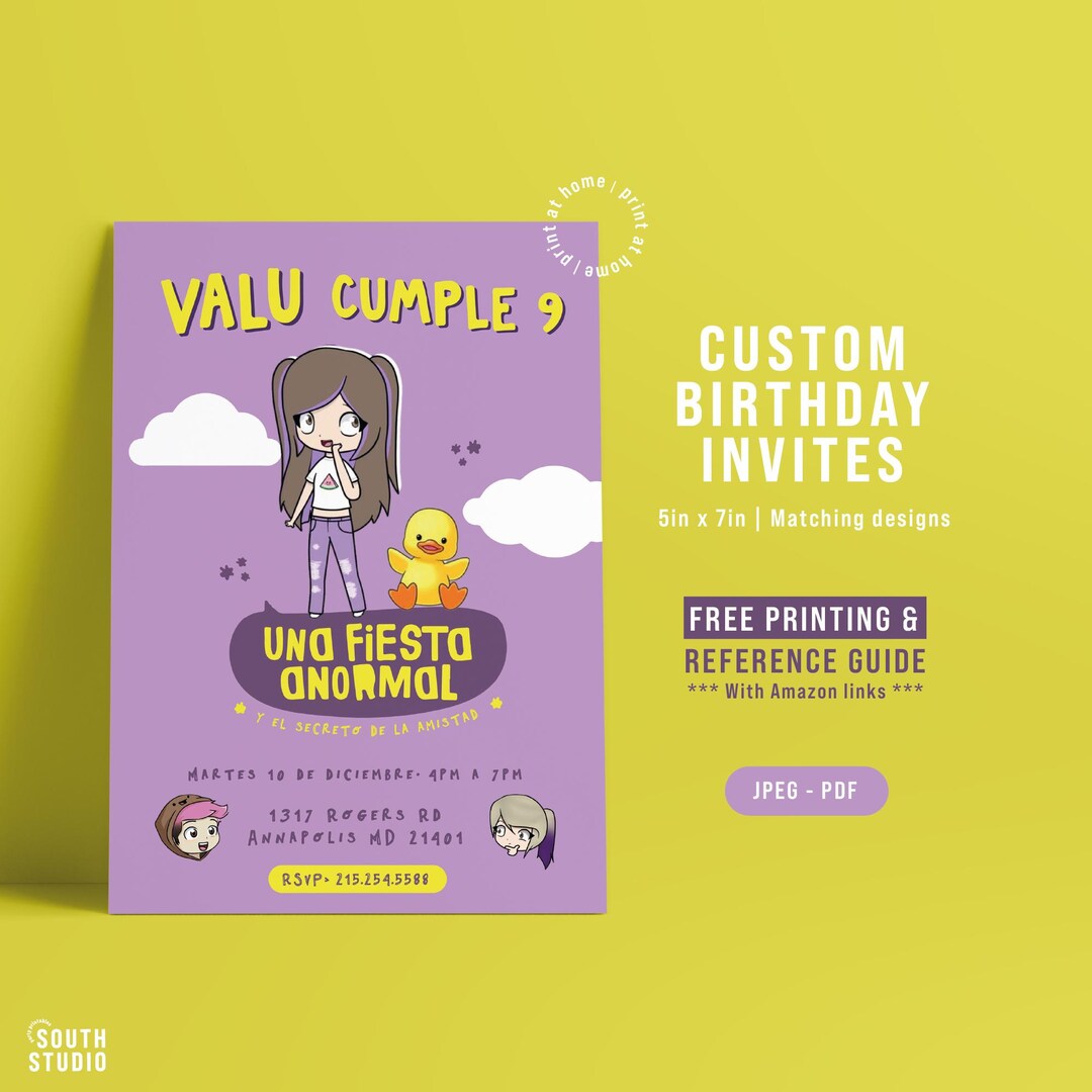 Lyna Youtuber Printable Invitation. LYVAPR - Etsy