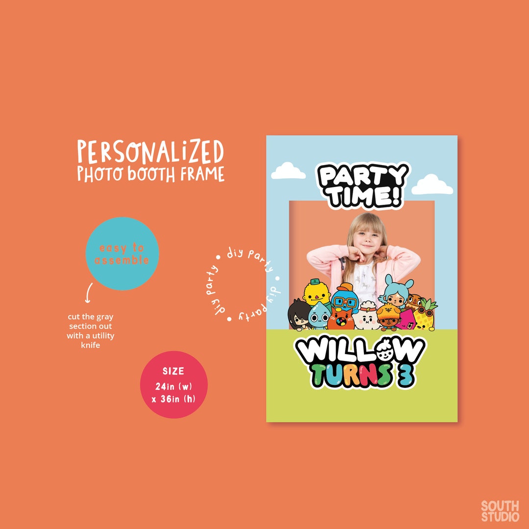 Toca Boca Theme Kids Photo Frame Prop, Toca World Frame Printable ...
