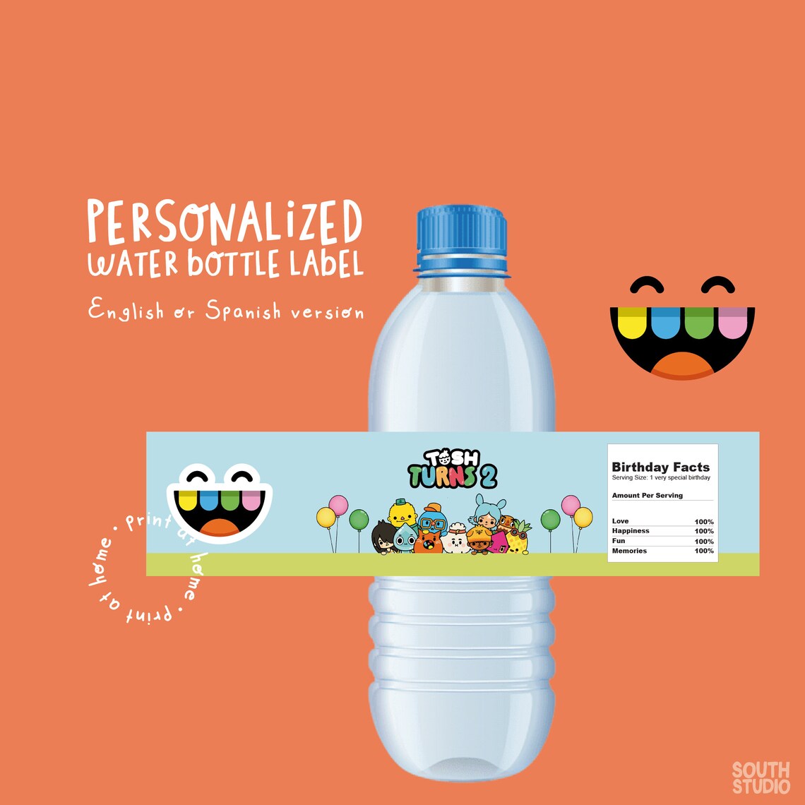 Toca Boca Water Label. Toca Life Bottle Label. Toca Boca | Etsy