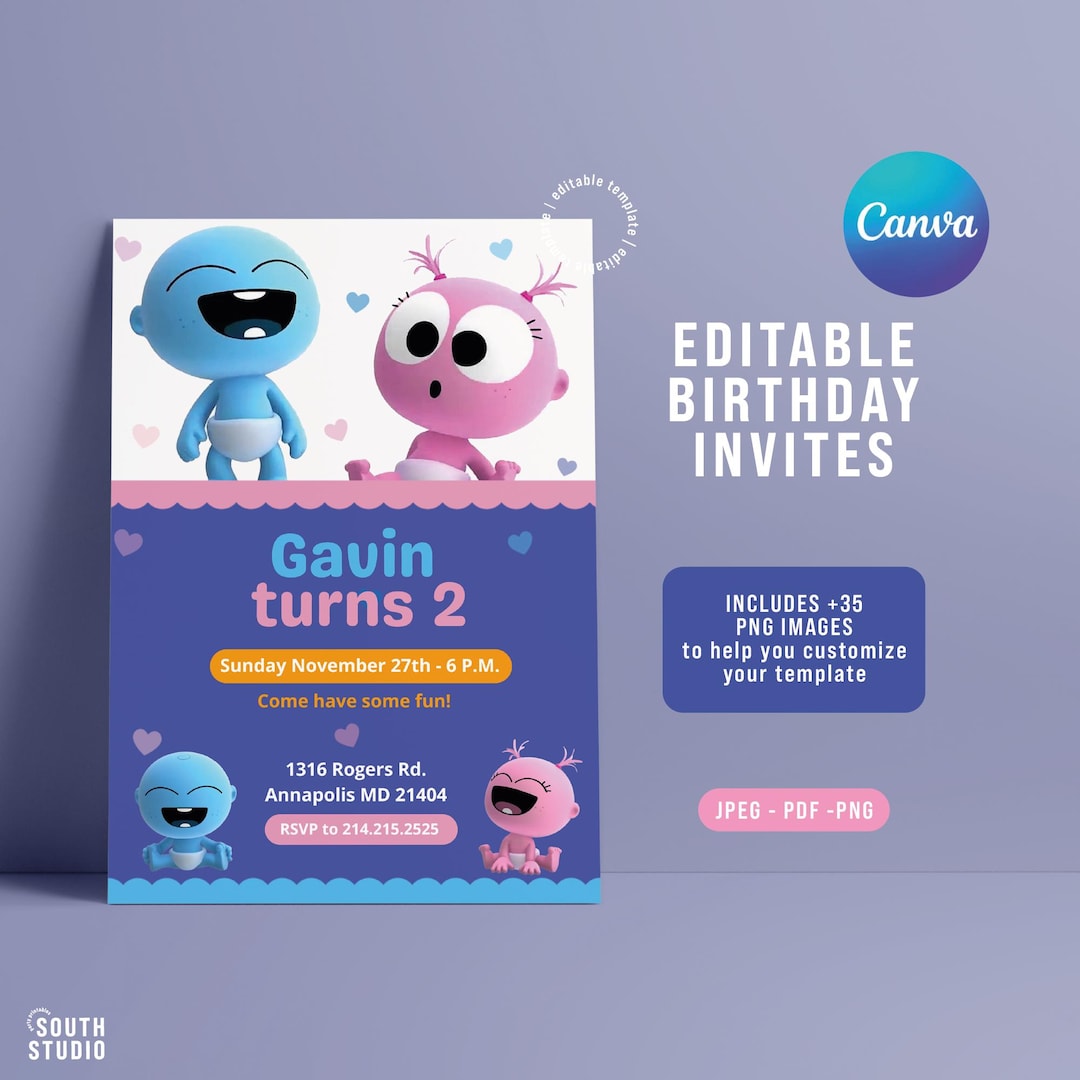 EDITABLE Googoo Gaagaa Invitation. Baby First Instant Download ...