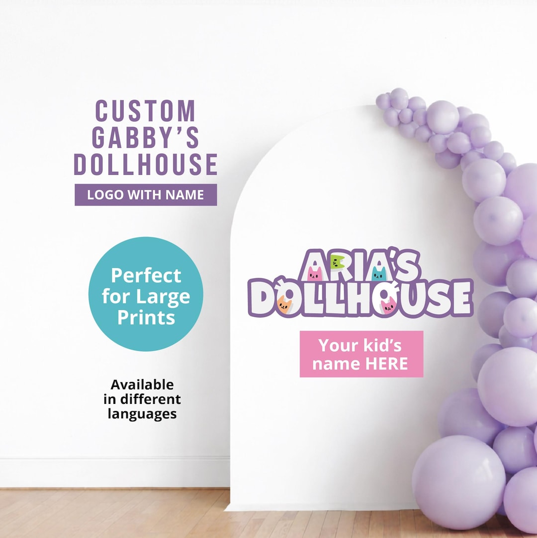 Custom Gabby’s Dollhouse Logo With Name - Personalized PNG for Birthday ...