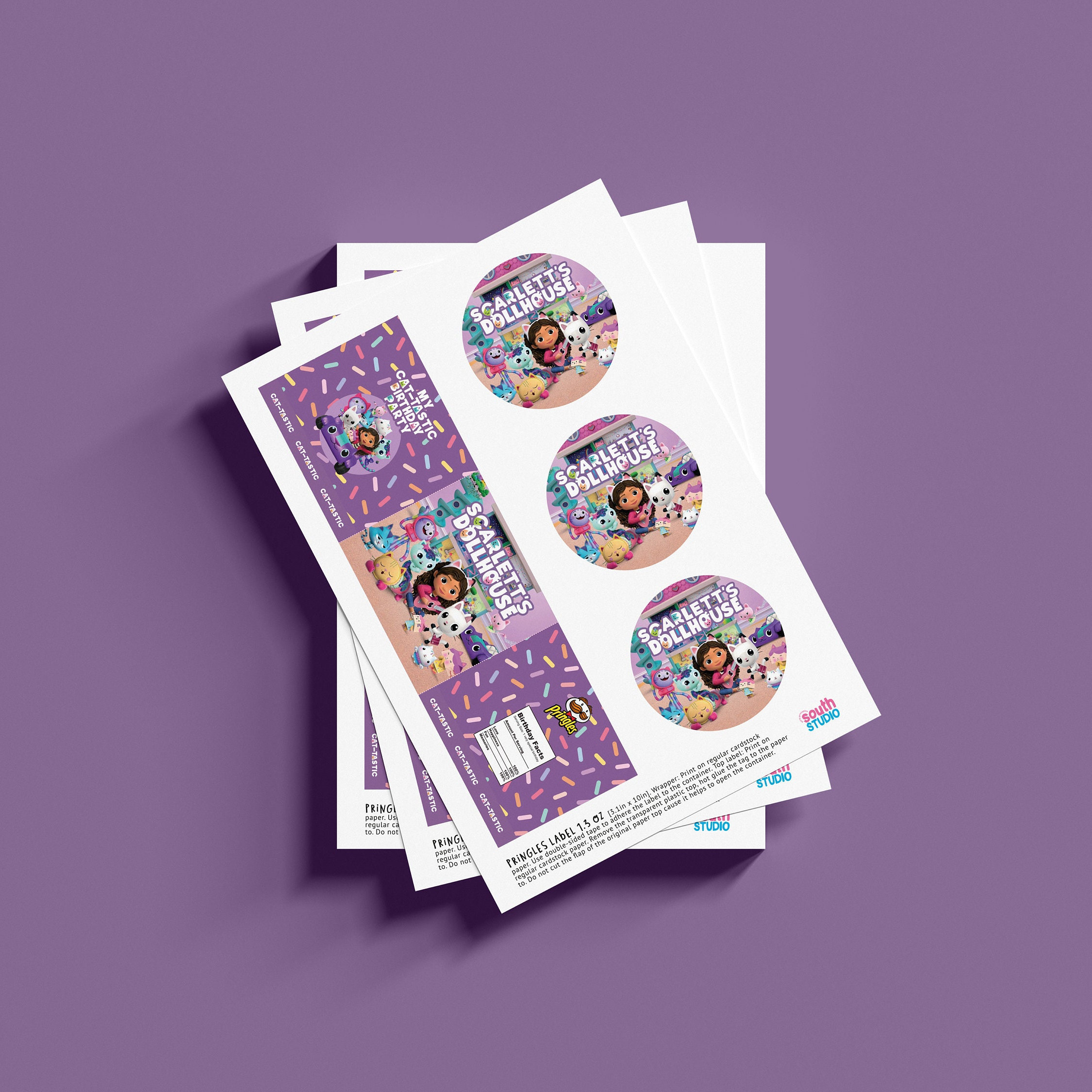 Gabby's Dollhouse Custom Pringles Label 13oz. Gabby's - Etsy UK