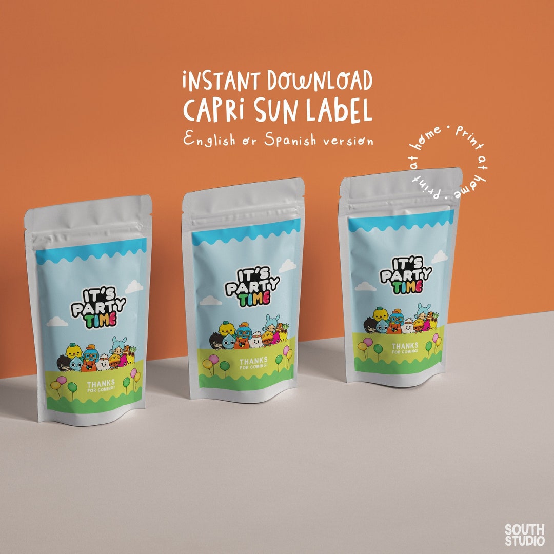 Instant Download Toca Boca Capri Sun Label. Toca Life Party Treat Label ...
