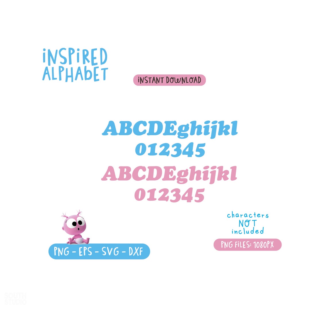 Googoo Gaagaa Inspired Alphabet, Goo Goo Inspired Font, Baby First ...