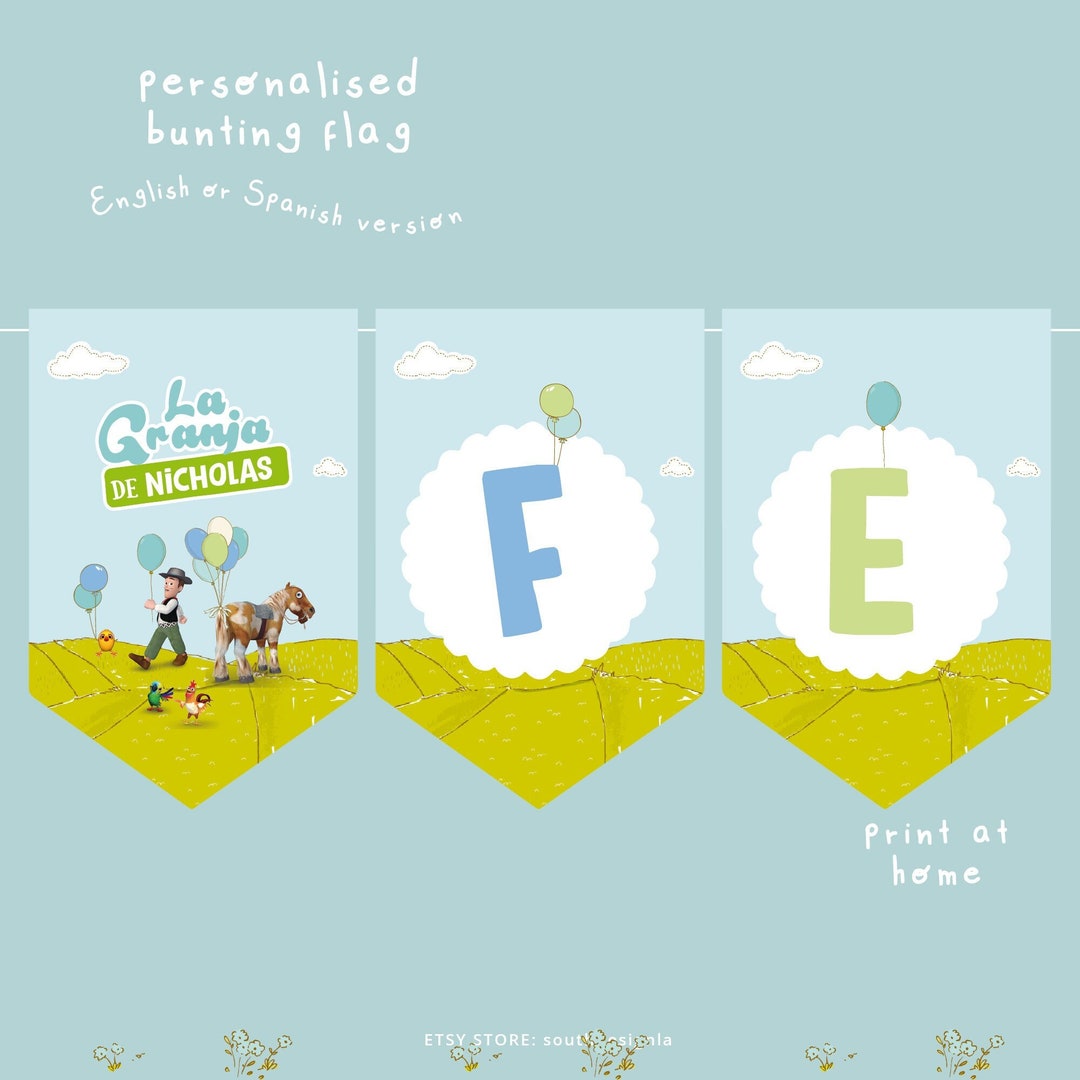 Blue Zenon Farm Bunting Flag. Zenon Farm Boyish Garland. Zenon Farm ...