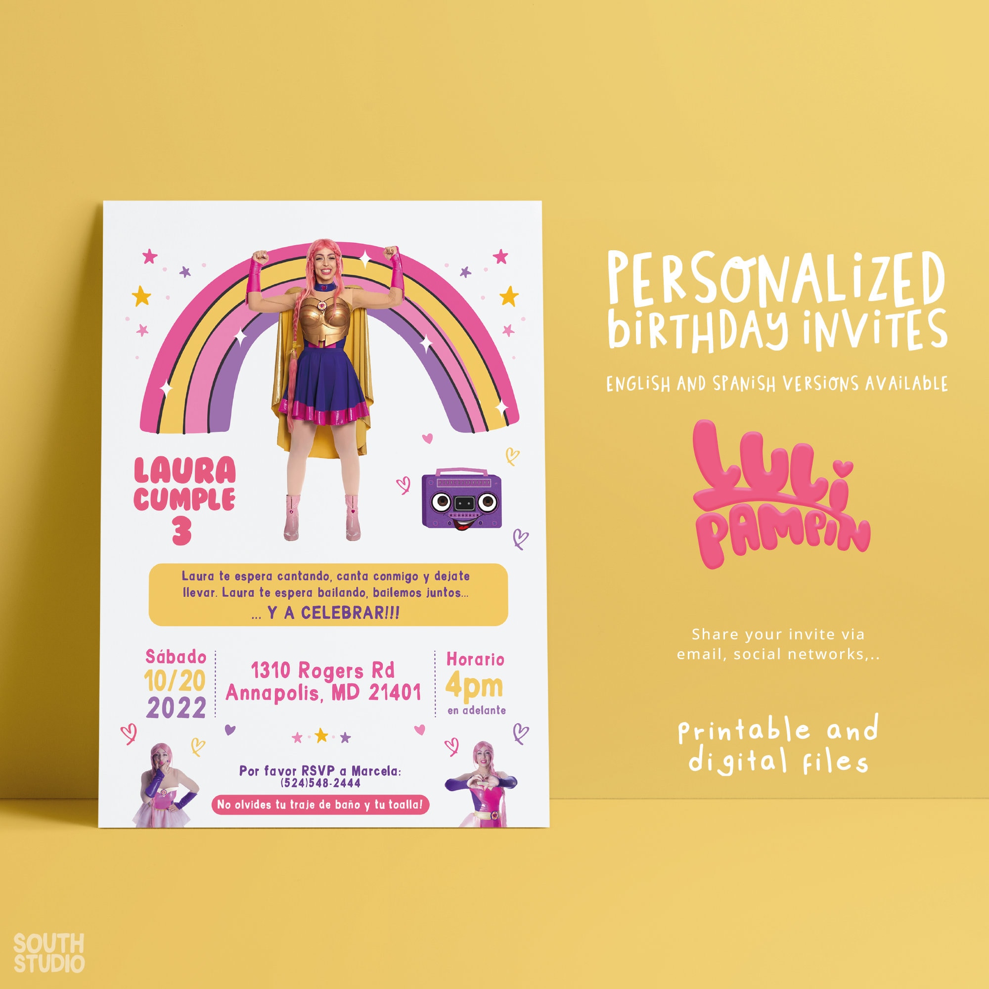 Luli Pampin Invitation. Luli Pampin Invite. Luli Pampin Party - Etsy Hong Kong