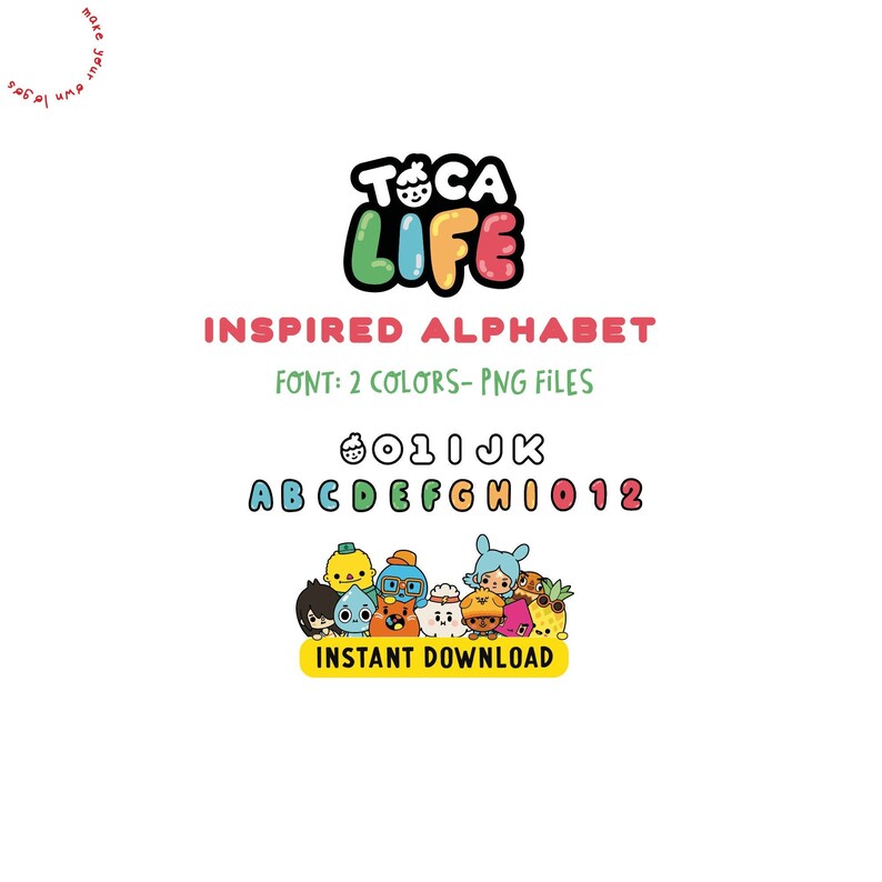 Toca Boca Inspired Alphabet Toca Life Inspired Font TOBOPR | Etsy Israel