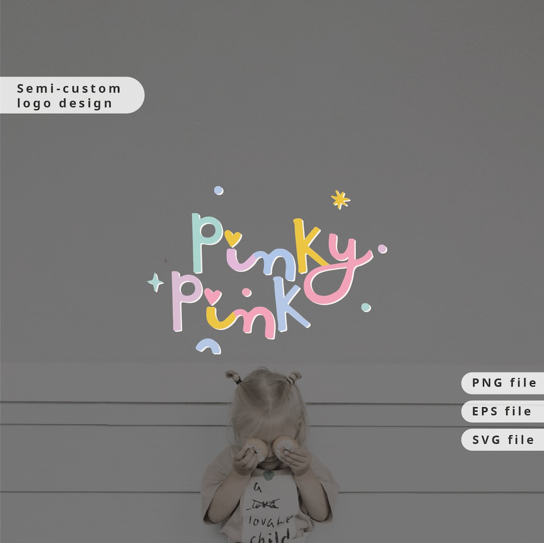 Premade Logo Design, Kids Logo Design, Pastel Logo, Text Logo ...