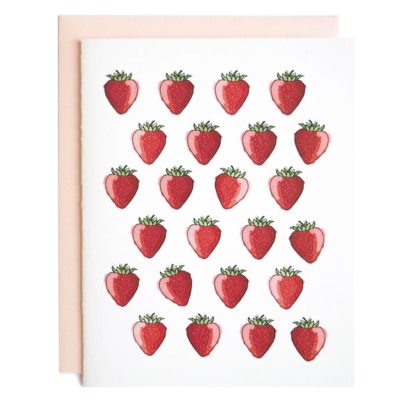 Strawberry Cute Card - Etsy