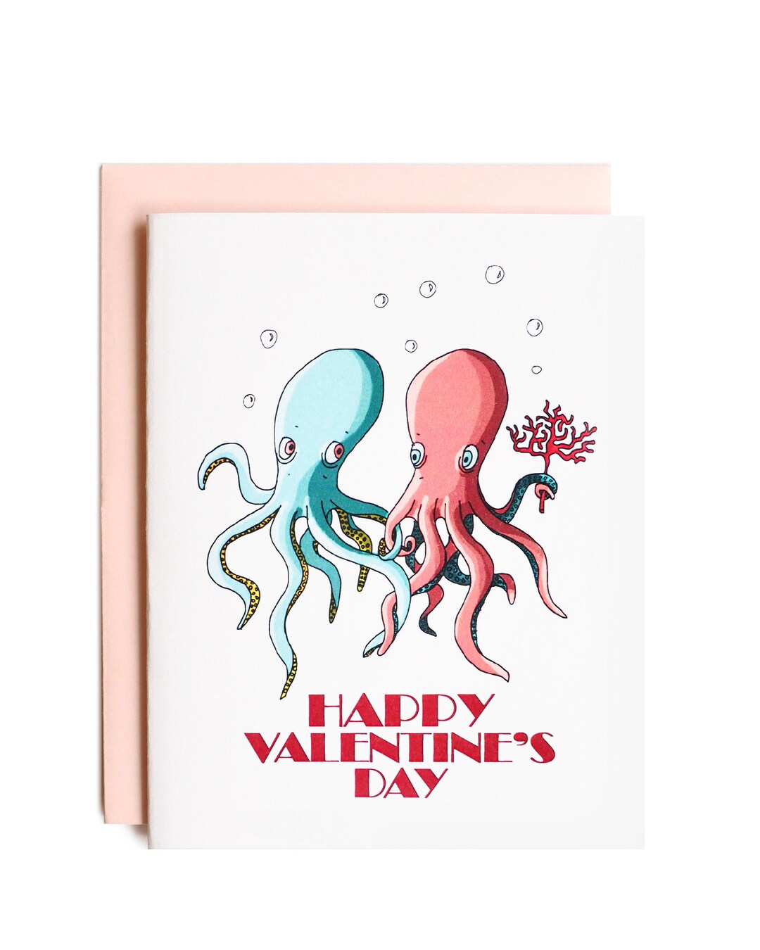 Octopus Valentine's Day Card - Etsy Hong Kong