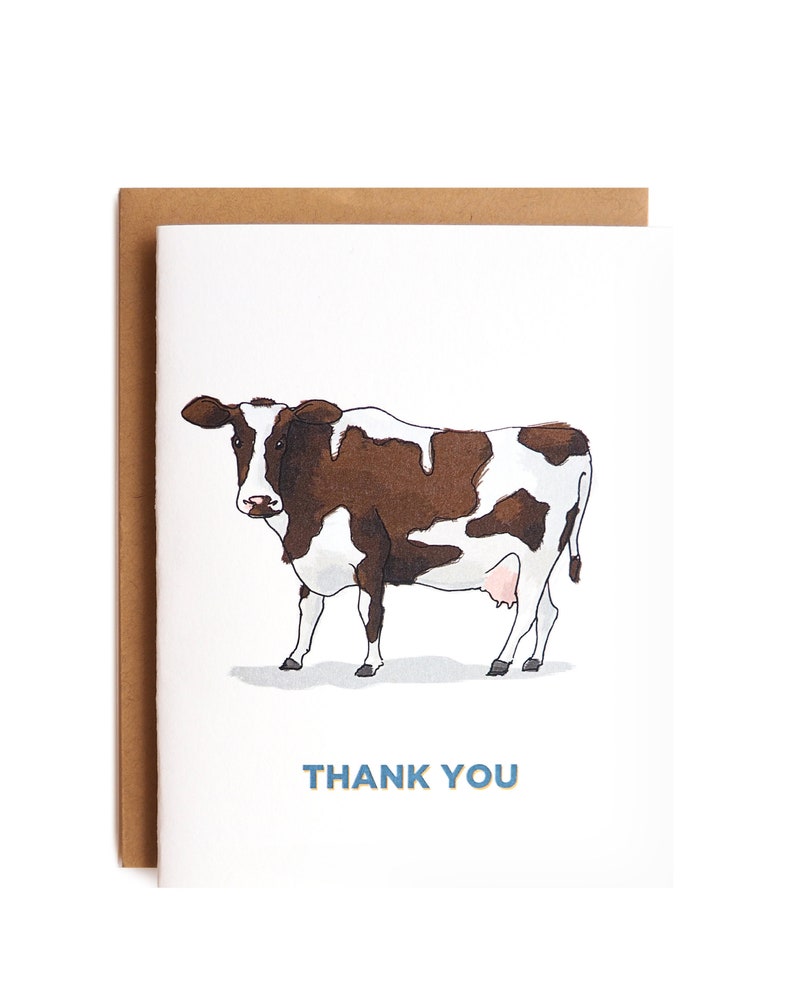 Cow Thank You Card - Etsy