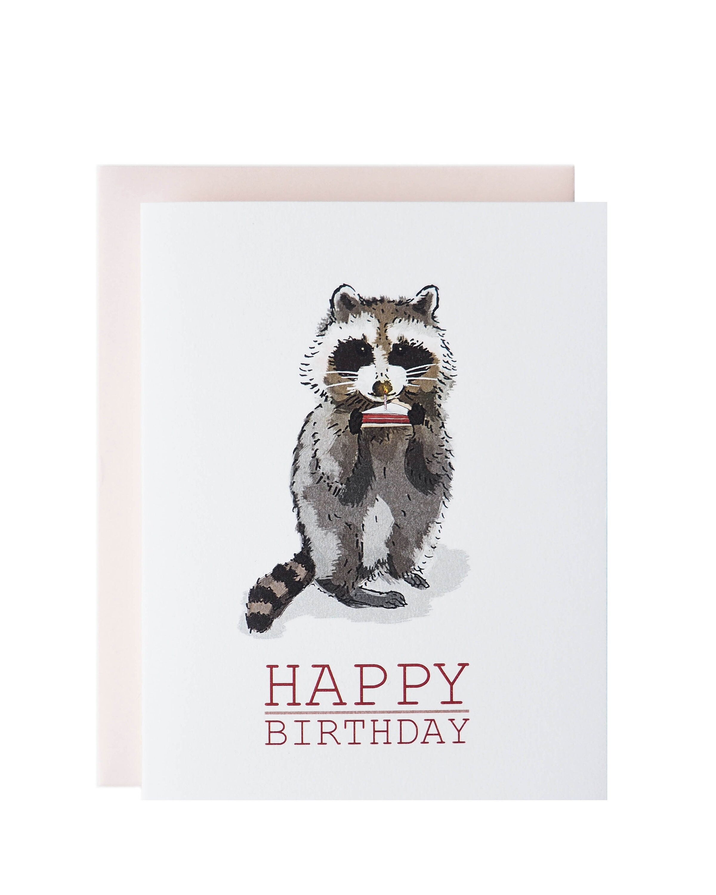 Tarjeta de cumpleaños del mapache | Etsy